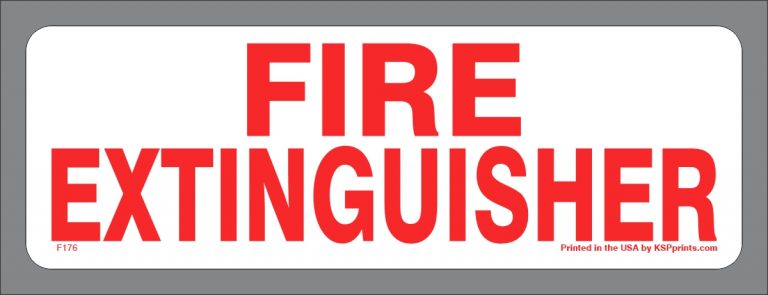 Fire Extinguisher Sign: Adhesive-Backed Vinyl for Finding Extinguishers