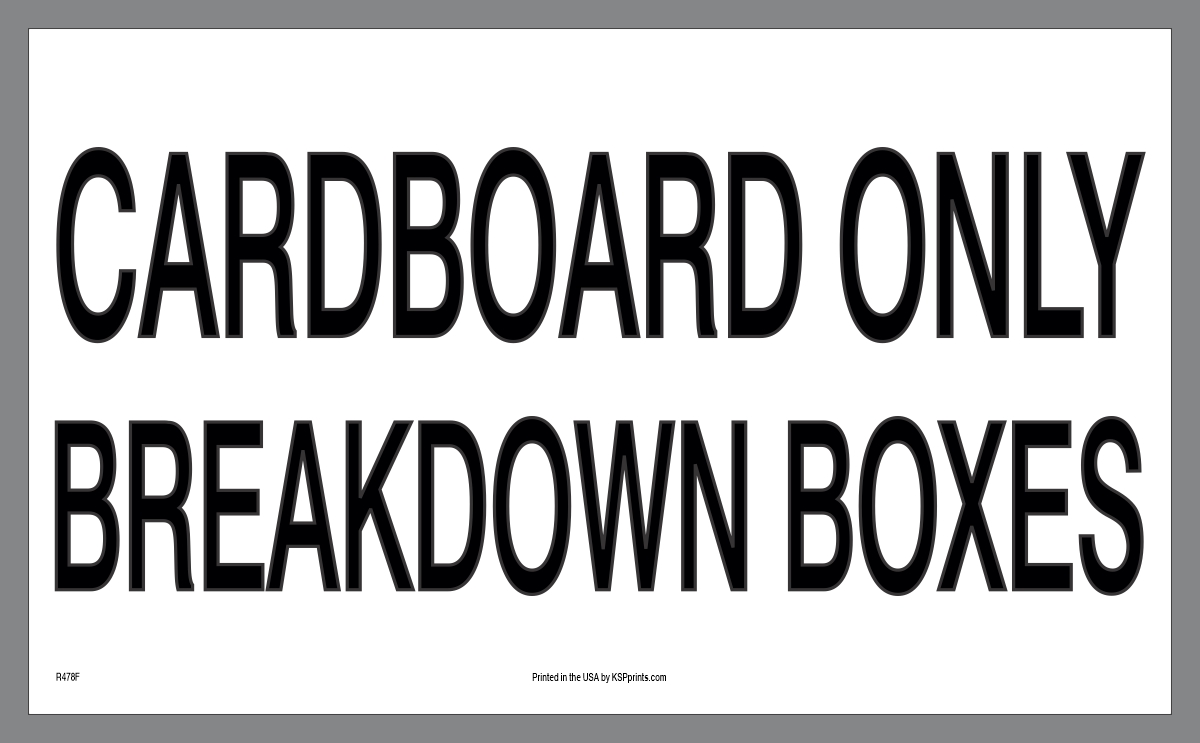 Cardboard Only Breakdown Boxes Sticker