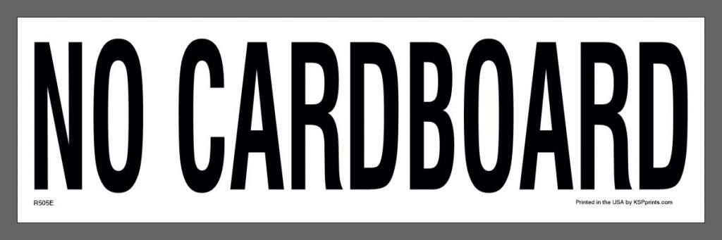 No Cardboard Stickers for Keeping Cardboard Out of Your Containers
