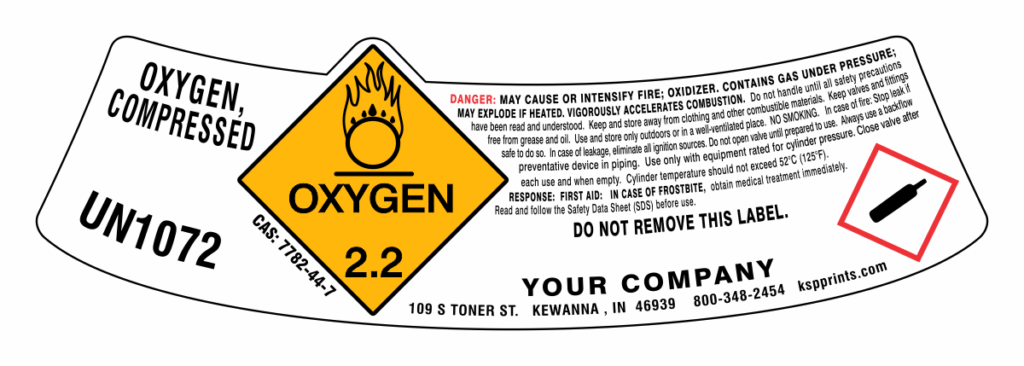 UN1072 Medical Oxygen Label - Compressed Oxygen USP