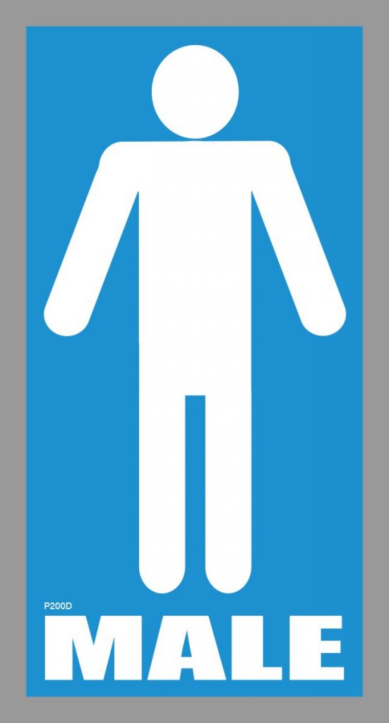 Male Restroom Door Decal for Labeling Your Portable Restroom Units
