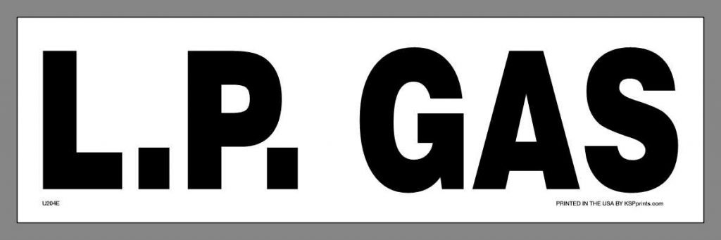 LP Gas Sticker for Labeling Your Gas Cylinders Here
